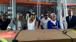 The body of the late Dr. B. J. Nottage received at LPIA today ...