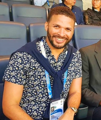 Turnquest leaps from the second floor of Youths Sports and Culture and ...