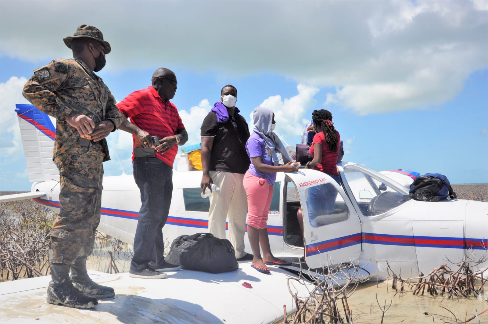 RBDF assists passengers off crash landed airplane | Bahamaspress.com