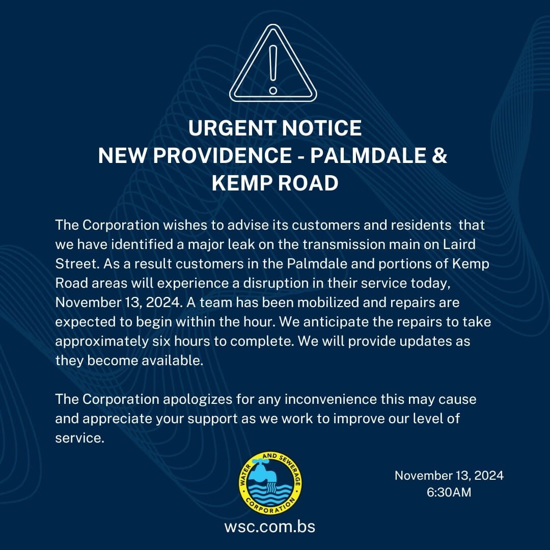 Notice to Our Valued Customers | Palmdale & Kemp Road | Bahamaspress.com